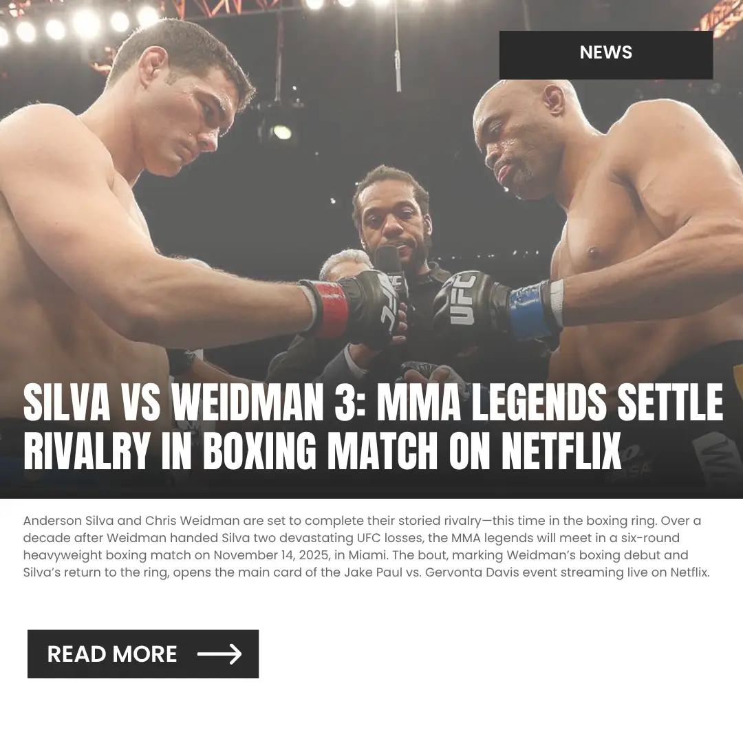 Silva vs Weidman 3: MMA Legends Settle Rivalry in Boxing Match on ...
